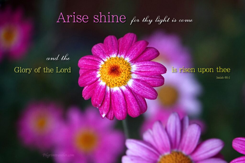 Isaiah 60:1 “Arise shine for thy light is come and the glory of the ...